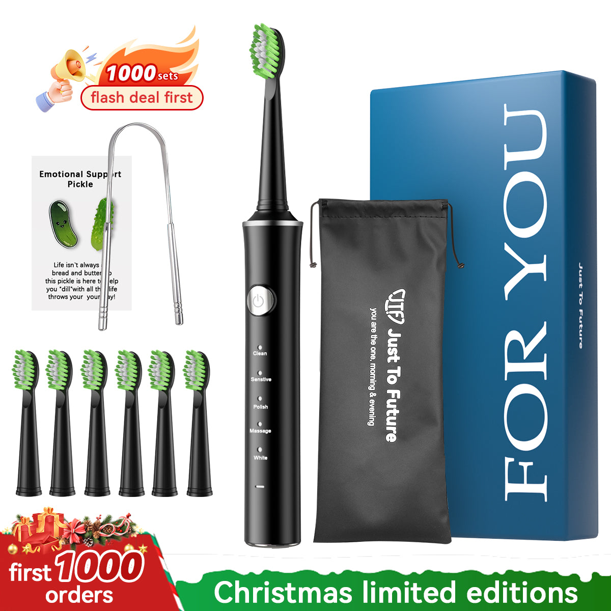 JTF J40 Sonic Electric Toothbrush for Adults - Rechargeable Electric T
